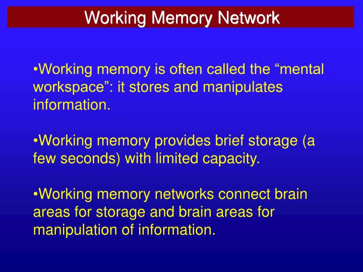 PPT - Working Memory Problems in Dyslexia and their Remediation ...