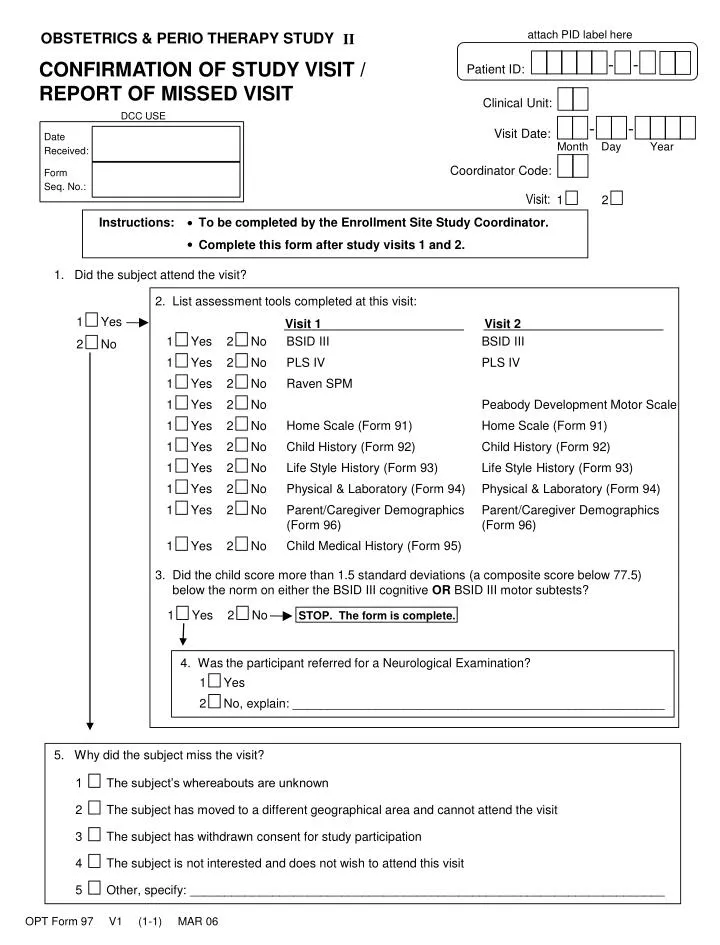 PPT - OPT Form 97 V1 (1-1) MAR 06 PowerPoint Presentation, free ...