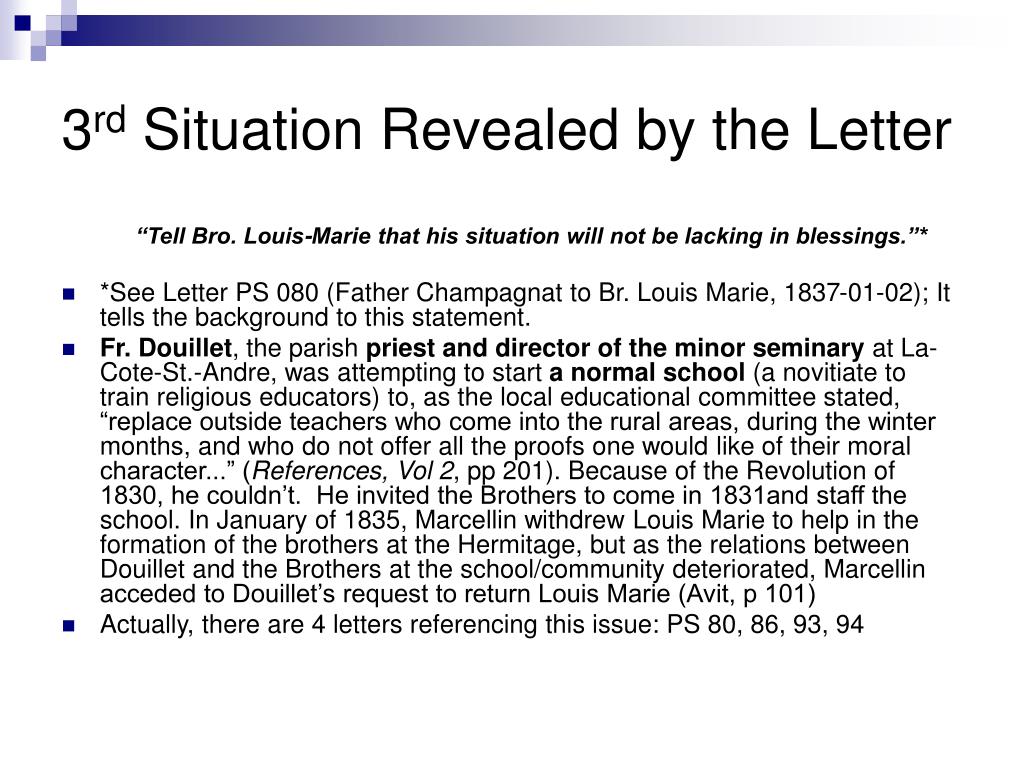 PPT - Father Champagnat’s Letter to Brother Sylvestre PowerPoint ...
