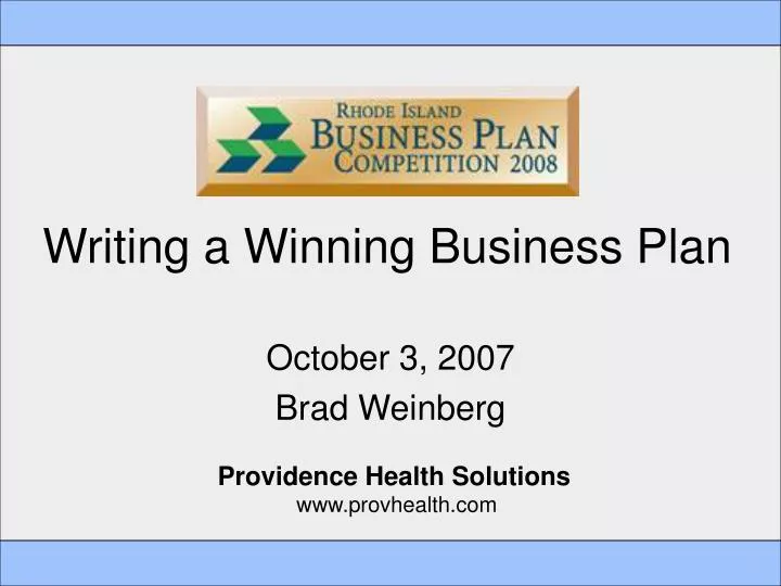 PPT - Writing a Winning Business Plan PowerPoint Presentation, free ...
