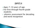 PPT - (BPST II) Basic Phonics Skills Test PowerPoint Presentation - ID ...