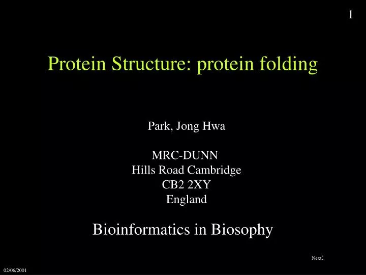 PPT - Protein Structure: protein folding PowerPoint Presentation, free ...