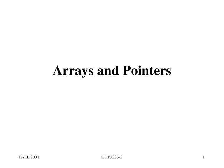 PPT - Arrays and Pointers PowerPoint Presentation, free download - ID ...