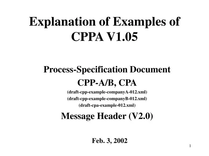 PPT - Explanation of Examples of CPPA V1.05 PowerPoint Presentation, free download - ID:3784416
