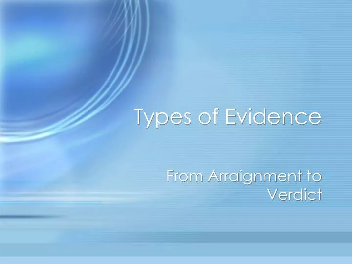 PPT - Types of Evidence PowerPoint Presentation, free download - ID:3784774