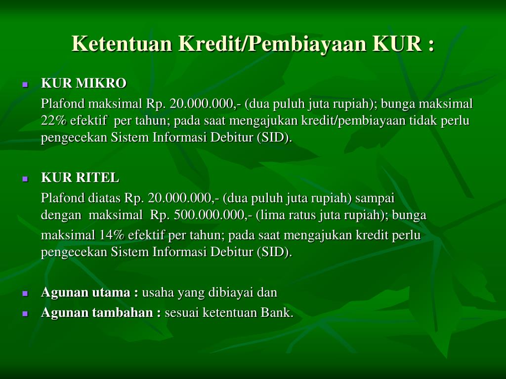 Ppt Kredit Usaha Rakyat Kur And Koperasi Simpan Pinjam Ksp