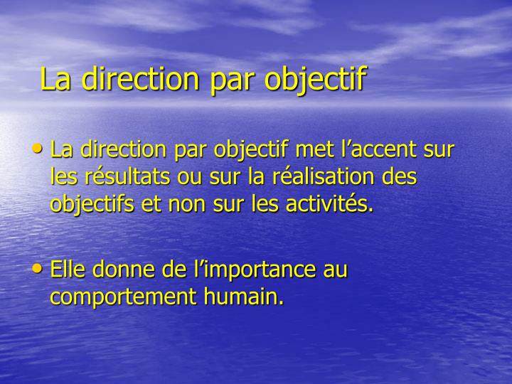 PPT - MANAGEMENT PAR OBJECTIFS PowerPoint Presentation - ID:3785347
