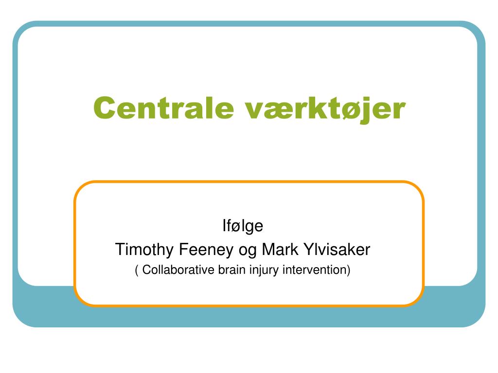 PPT - Hjerneskadecentret Bomi v. ergoterapeut Christina Folkmann Hansen ...