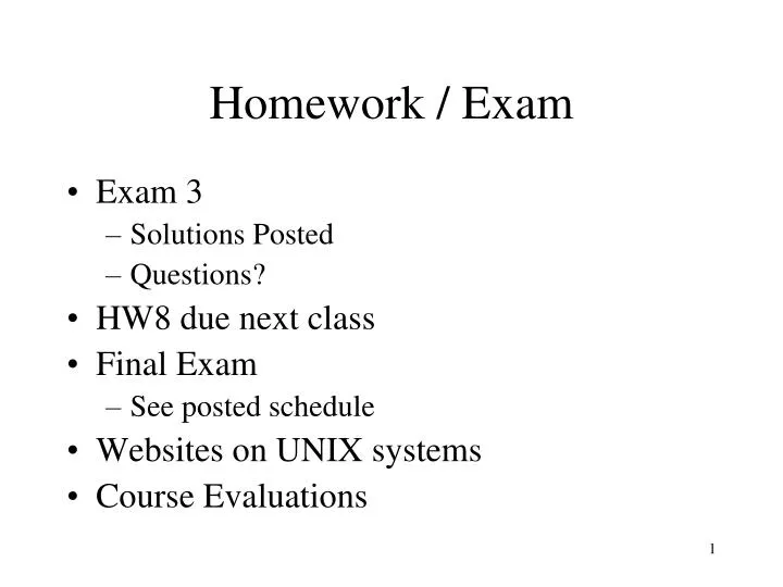 PPT - Homework / Exam PowerPoint Presentation, free download - ID:3786996