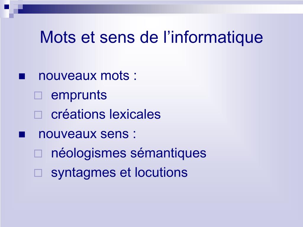 PPT - Le lexique informatique dans les dictionnaires bilingues français ...