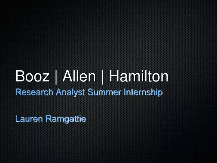 PPT - Booz | Allen | Hamilton PowerPoint Presentation, free download ...