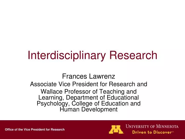 PPT - Interdisciplinary Research PowerPoint Presentation, free download ...