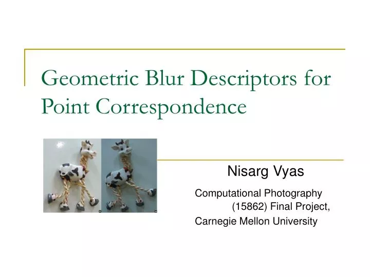 PPT - Geometric Blur Descriptors for Point Correspondence PowerPoint ...