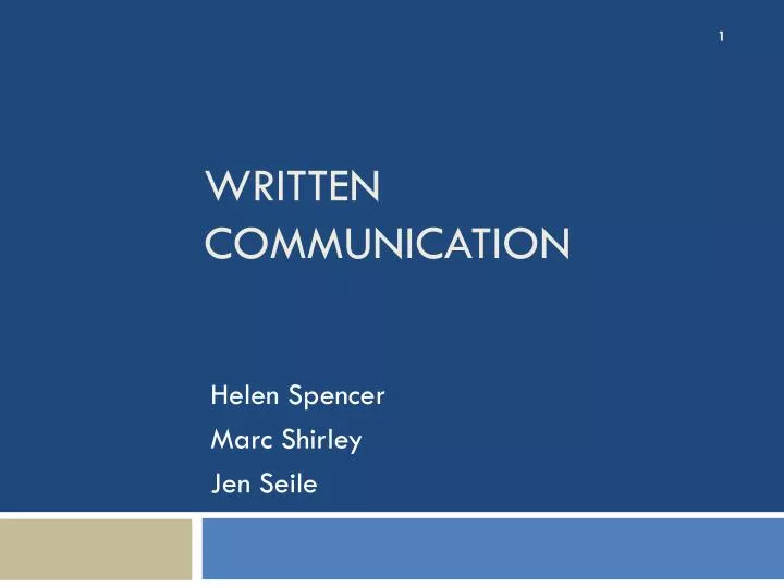 PPT - Written Communication PowerPoint Presentation, free download - ID ...