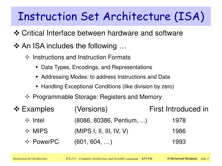 PPT - Instruction Set Architecture PowerPoint Presentation - ID:3792802
