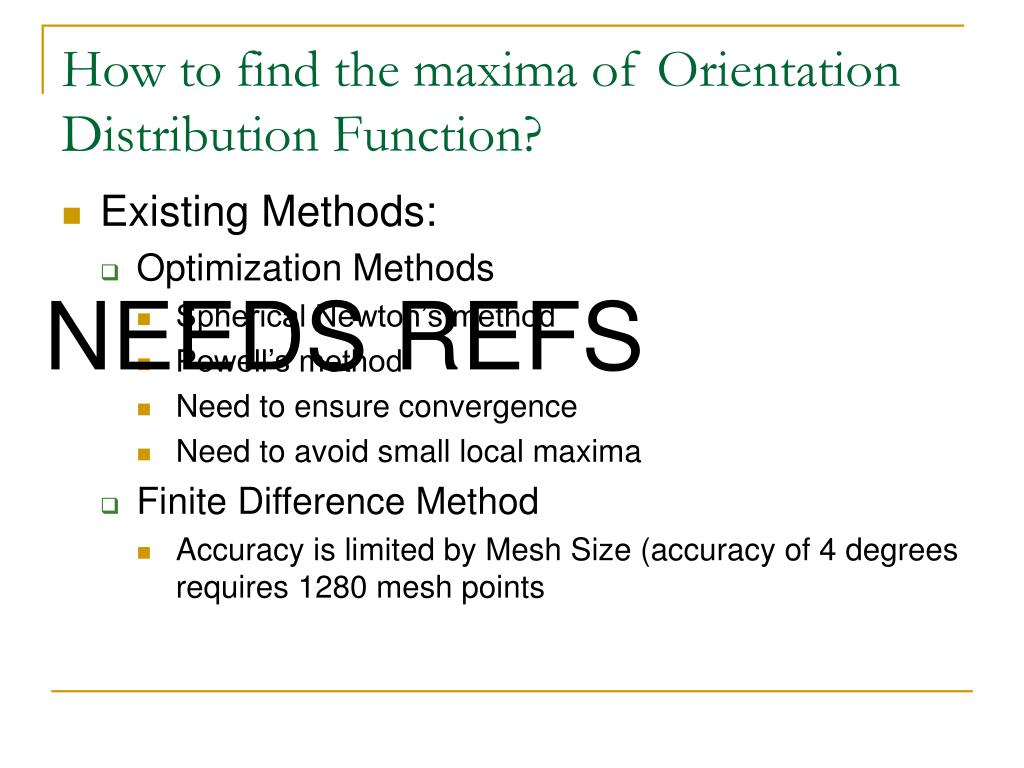 Ppt On Computing The Underlying Fiber Directions From The Diffusion
