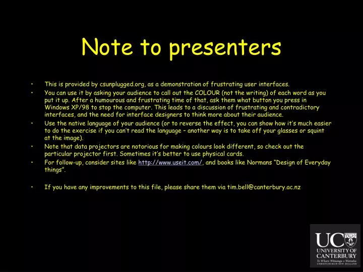 PPT - Note to presenters PowerPoint Presentation, free download - ID ...