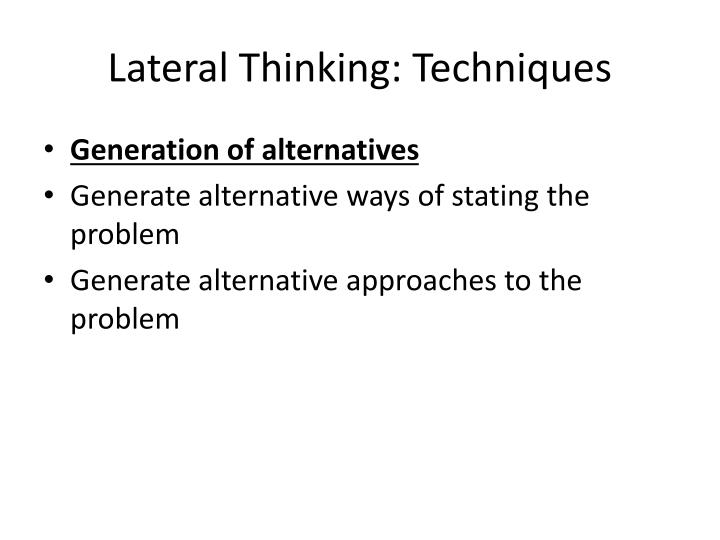 PPT - Lateral Thinking PowerPoint Presentation - ID:3795858