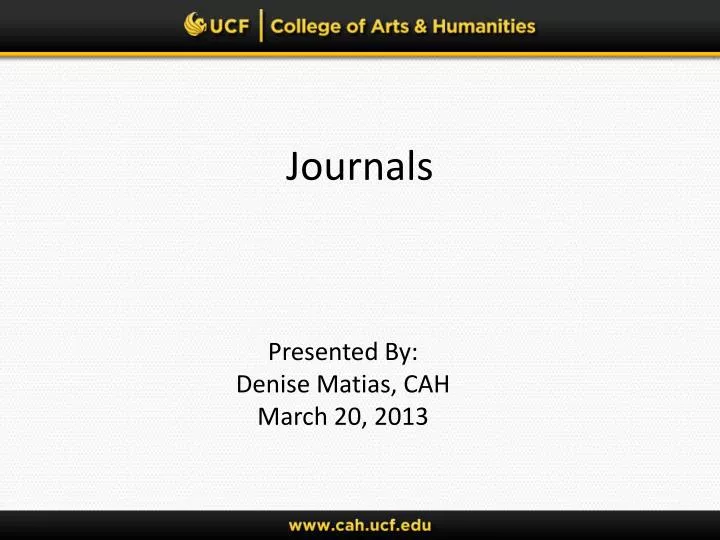 PPT - Journals PowerPoint Presentation, free download - ID:3795893