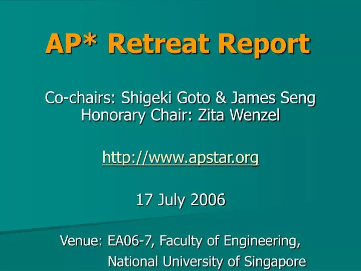 PPT - AP* Retreat Report PowerPoint Presentation, free download - ID ...
