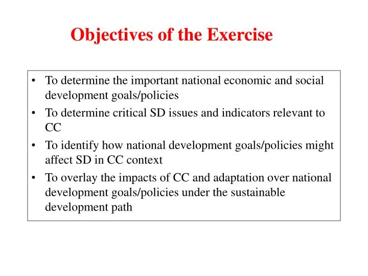 PPT - Objectives of the Exercise PowerPoint Presentation, free download ...