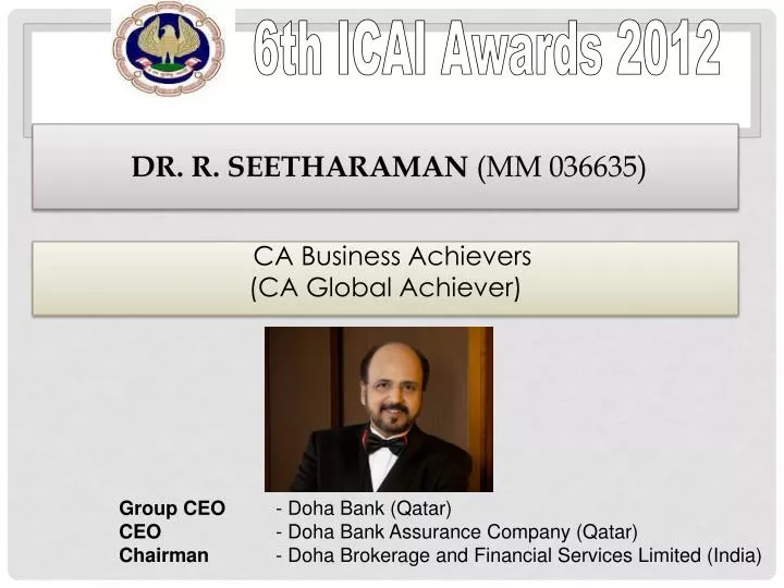 PPT - Dr. R. Seetharaman (MM 036635) PowerPoint Presentation, free ...