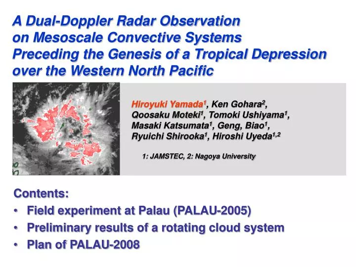 PPT - Contents: Field experiment at Palau (PALAU-2005) Preliminary ...