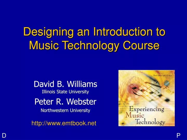 PPT - Designing an Introduction to Music Technology Course PowerPoint ...