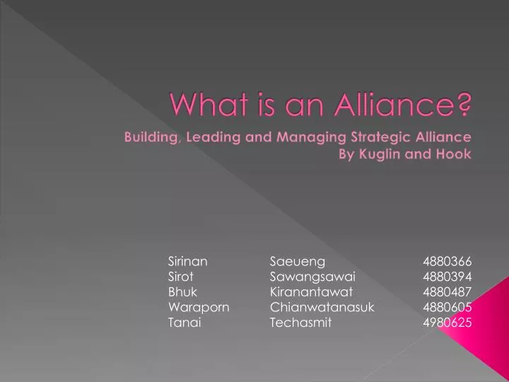 PPT - What is an Alliance? PowerPoint Presentation, free download - ID ...