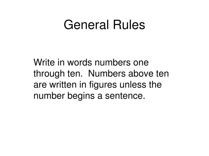 PPT - General Rules PowerPoint Presentation, free download - ID:3801592