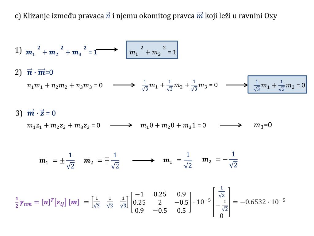 PPT - Stanje deformacije u točki određeno je tenzorom deformacije ...
