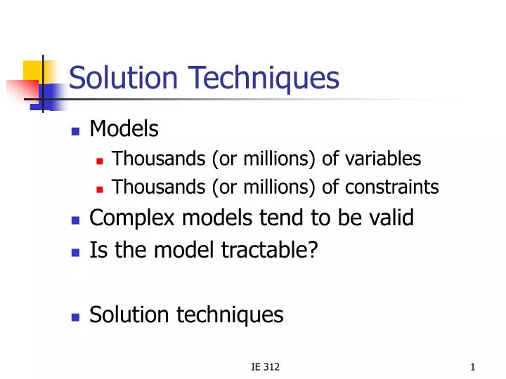 PPT - Solution Techniques PowerPoint Presentation, free download - ID ...
