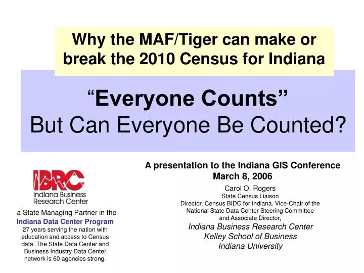 PPT - “ Everyone Counts” But Can Everyone Be Counted? PowerPoint ...