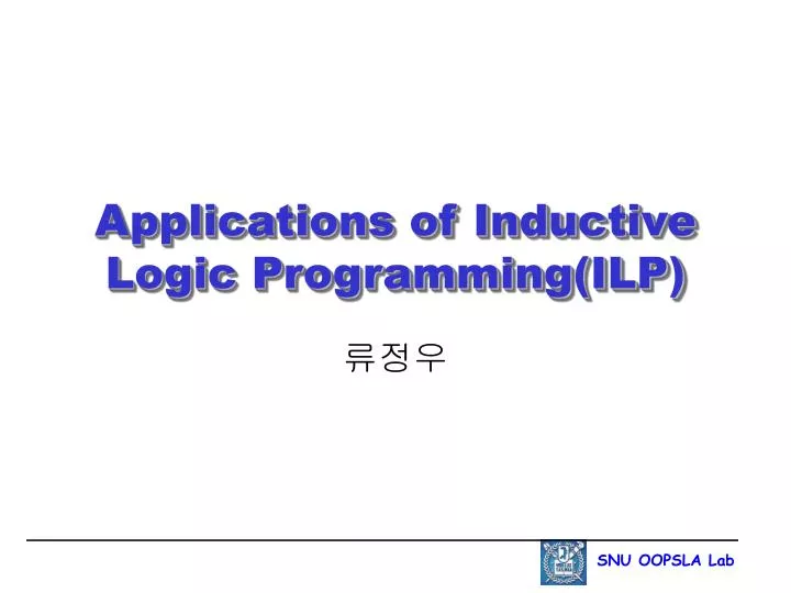 Ppt Applications Of Inductive Logic Programmingilp Powerpoint Presentation Id3802414