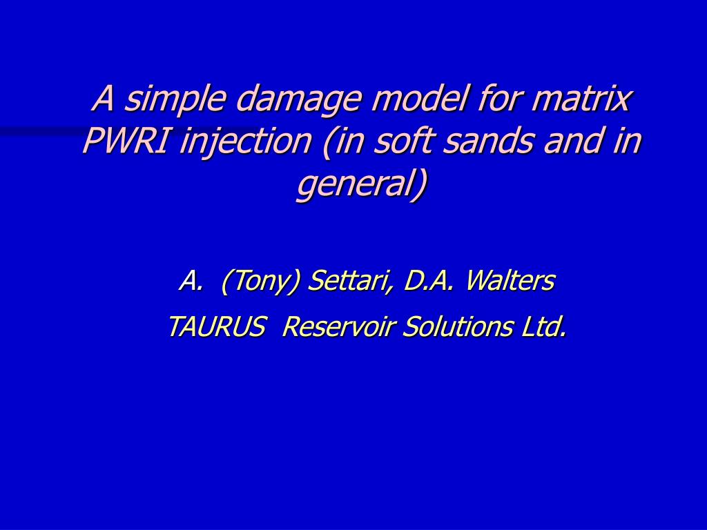PPT - Produced Water Reinjection Performance Joint Industry Project ... PPT - Produced Water Reinjection Performance Joint Industry Project ...
