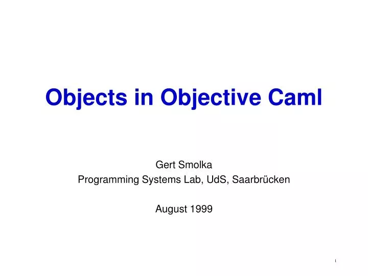 Ppt Objects In Objective Caml Powerpoint Presentation Free Download