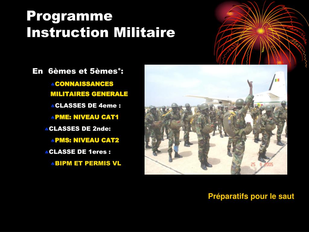 PPT - ESQUISSE DE PRESENTATION DU Prytanée Militaire de Saint-Louis ...