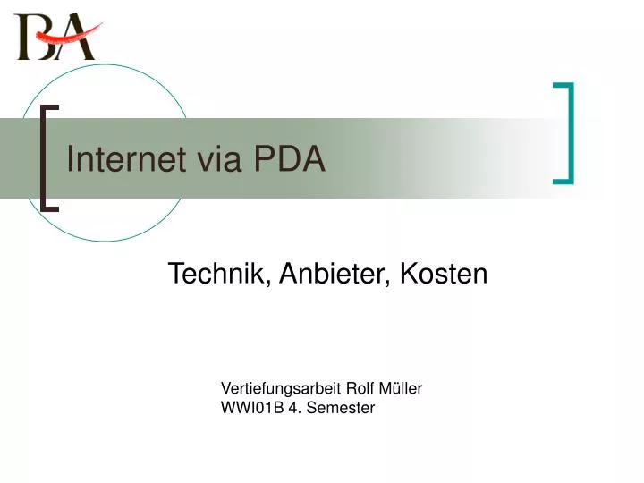 PPT - Internet via PDA PowerPoint Presentation, free download - ID:3810219