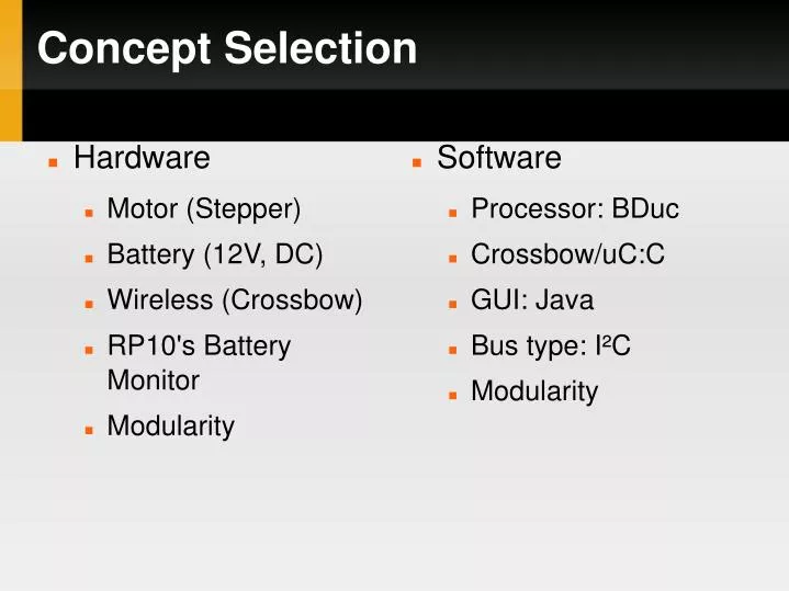 PPT - Concept Selection PowerPoint Presentation, free download - ID:3810837