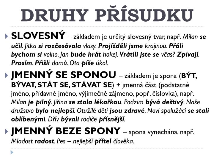 PPT - PŘÍSUDEK PowerPoint Presentation - ID:3810935