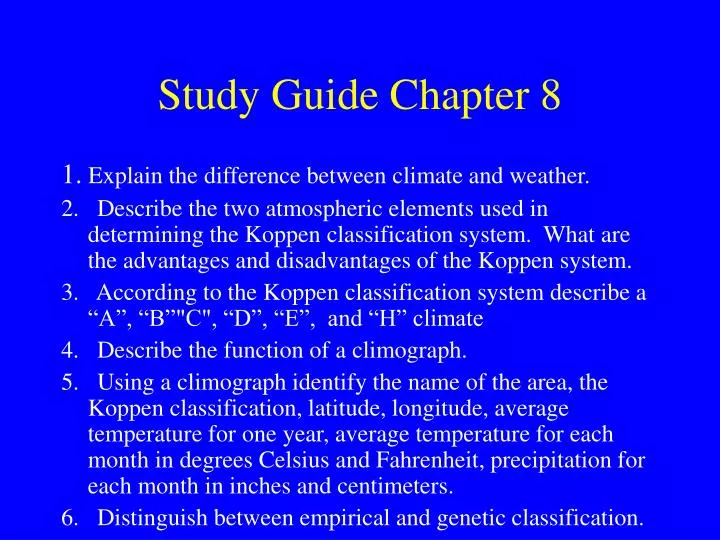 PPT - Study Guide Chapter 8 PowerPoint Presentation, free download - ID ...