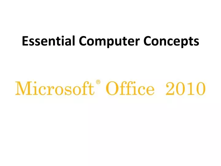 PPT - Essential Computer Concepts PowerPoint Presentation, free ...