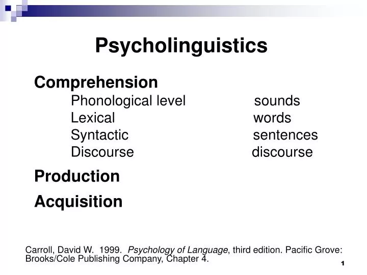 PPT - Psycholinguistics PowerPoint Presentation, free download - ID:3812549