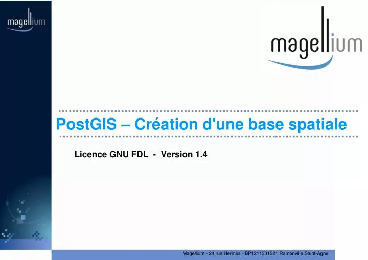 PPT - PostGIS – Création d'une base spatiale PowerPoint Presentation - ID:3813601