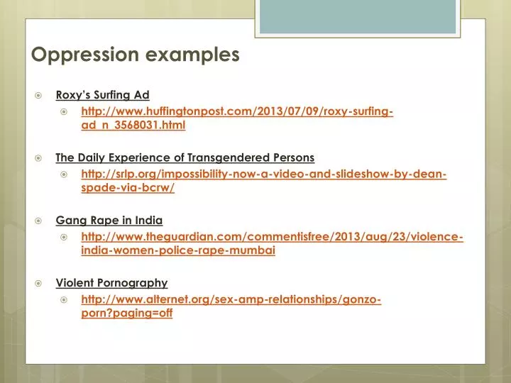 PPT - Oppression examples PowerPoint Presentation, free download - ID ...