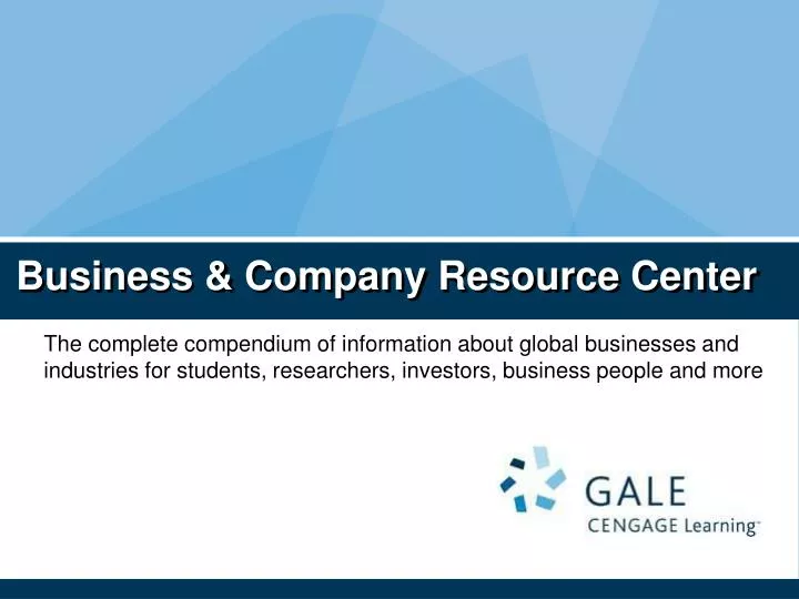 PPT - Business & Company Resource Center PowerPoint Presentation, free ...