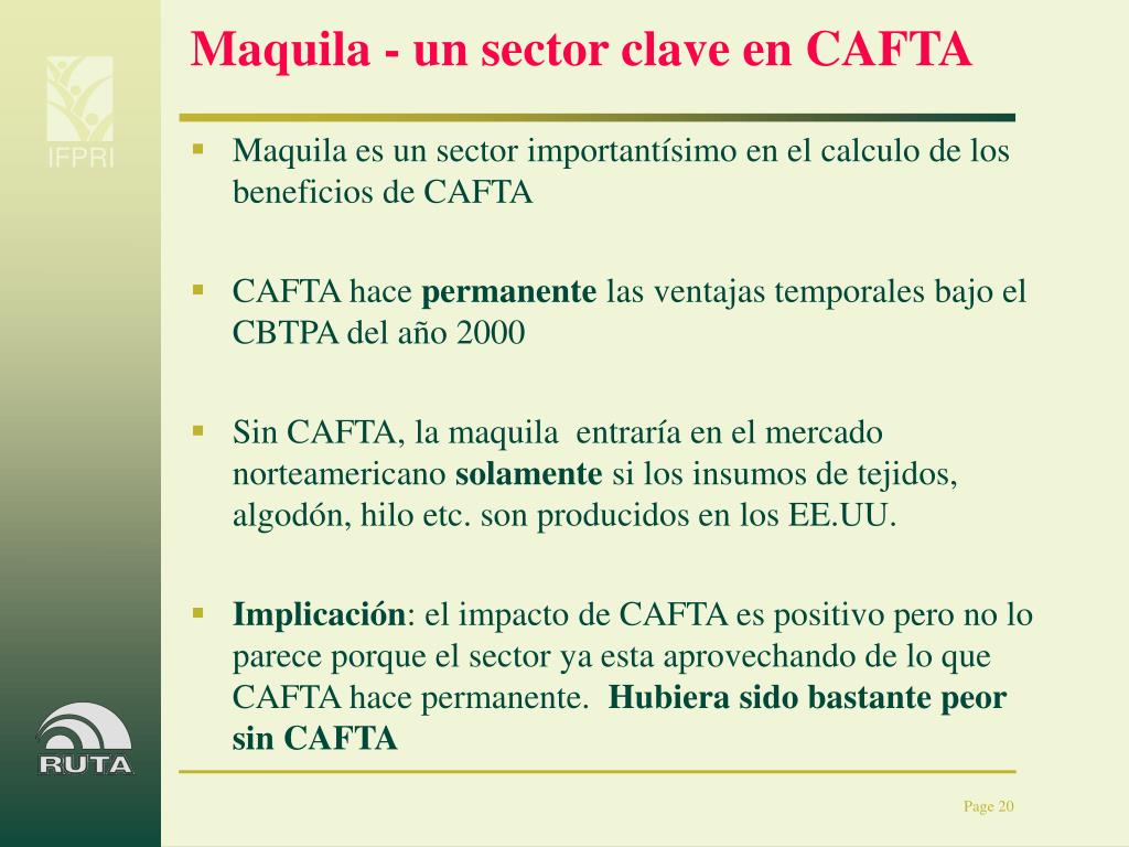 PPT - CAFTA y las Economías de América Central: Proyecto IFPRI--Banco ...