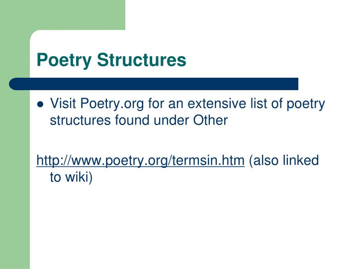 Poetic Structure Examples