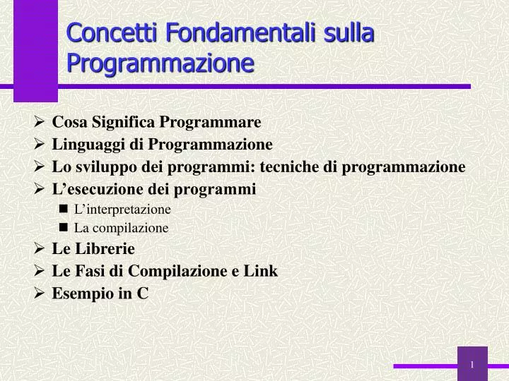 PPT - Concetti Fondamentali sulla Programmazione PowerPoint ...