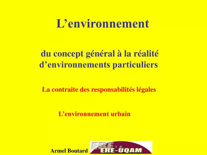 PPT - L’environnement PowerPoint Presentation, free download - ID:3817560